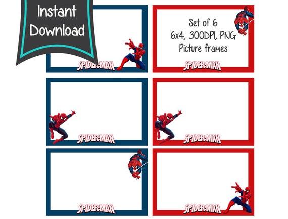 Items similar to Spider-man Instant Download, spider-man picture frame ...