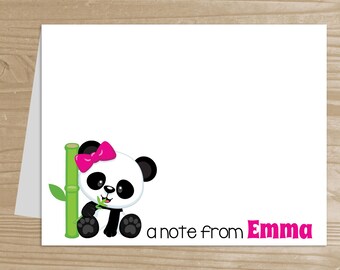 Personalized Kids' Note Cards Set of 10 Flower Notecards