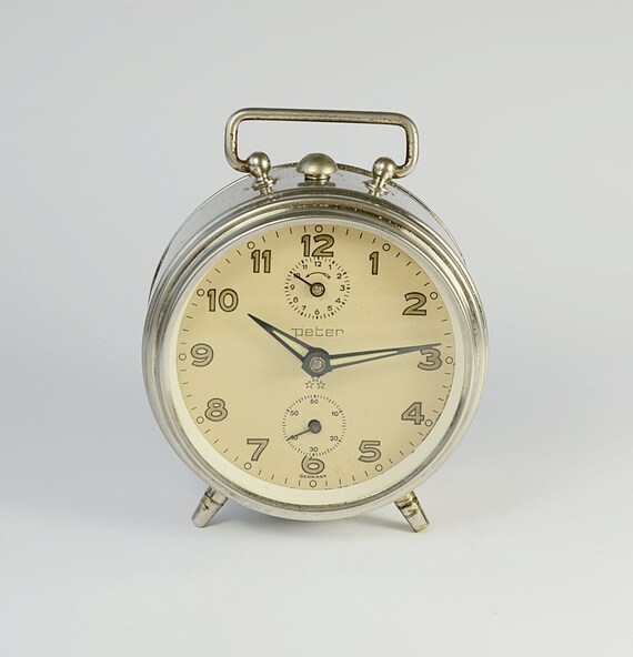 PETER vintage alarm clock vintage retro clock by GeorgiVintage
