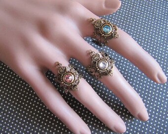 Crystal knuckle ring | Etsy