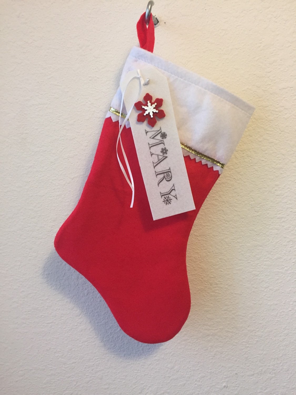 Christmas Stocking NAME TAG Stocking Personalized Name Rustic