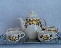 Free Ship, RARE German Tea Set DDR, Tea pot, Creamer, 4 cups & plates ...