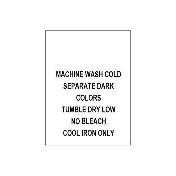 100 PRINTED CARE LABELS Style 5-Machine Wash Cold...