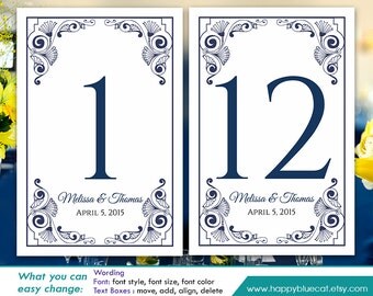 DiY Printable Table Number Card Template Instant Download
