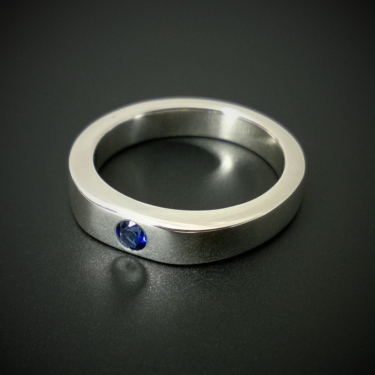 Simple Blue Sapphire Ring In Sterling Silver by SamaritanJewelers