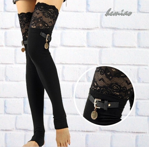 Sexy Thigh High Black Leg Warmersover The Knee Socks By Hemiao