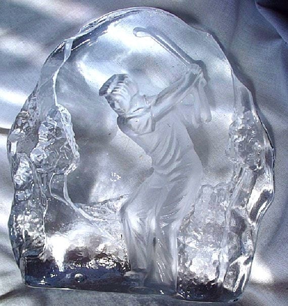 Golf Art Etched Glass Mens T Engraved Crystal