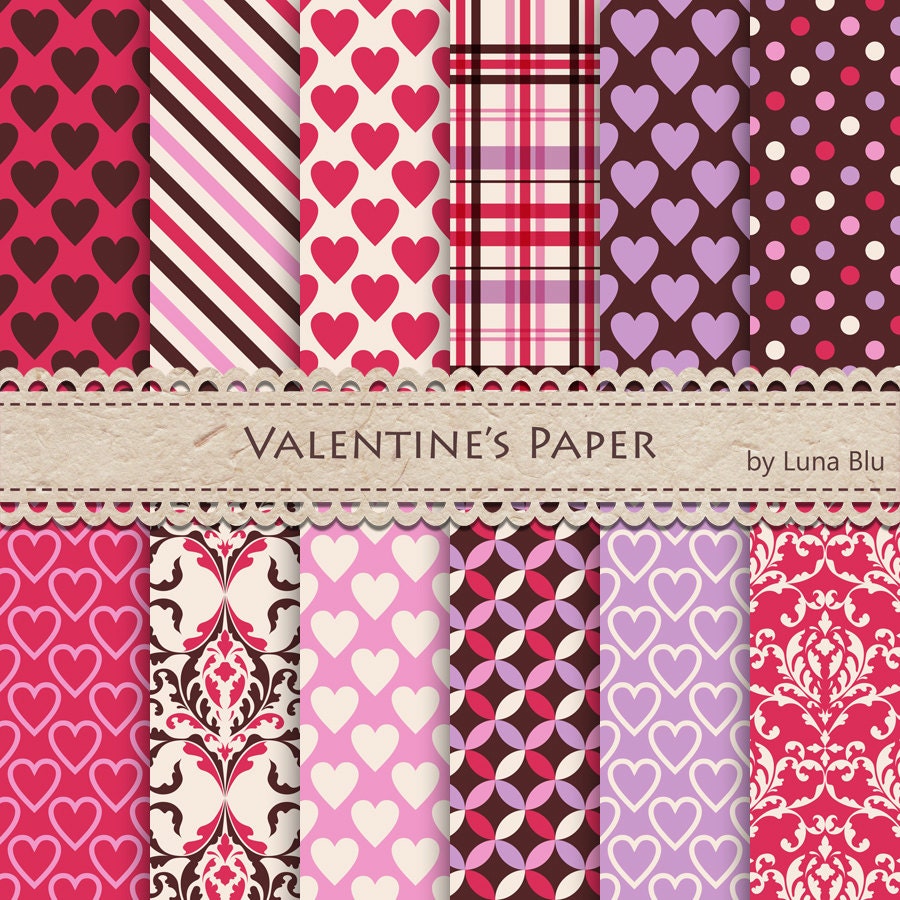 New Item added to my shop:Valentine Digital Paper: ” Valentine Paper ...