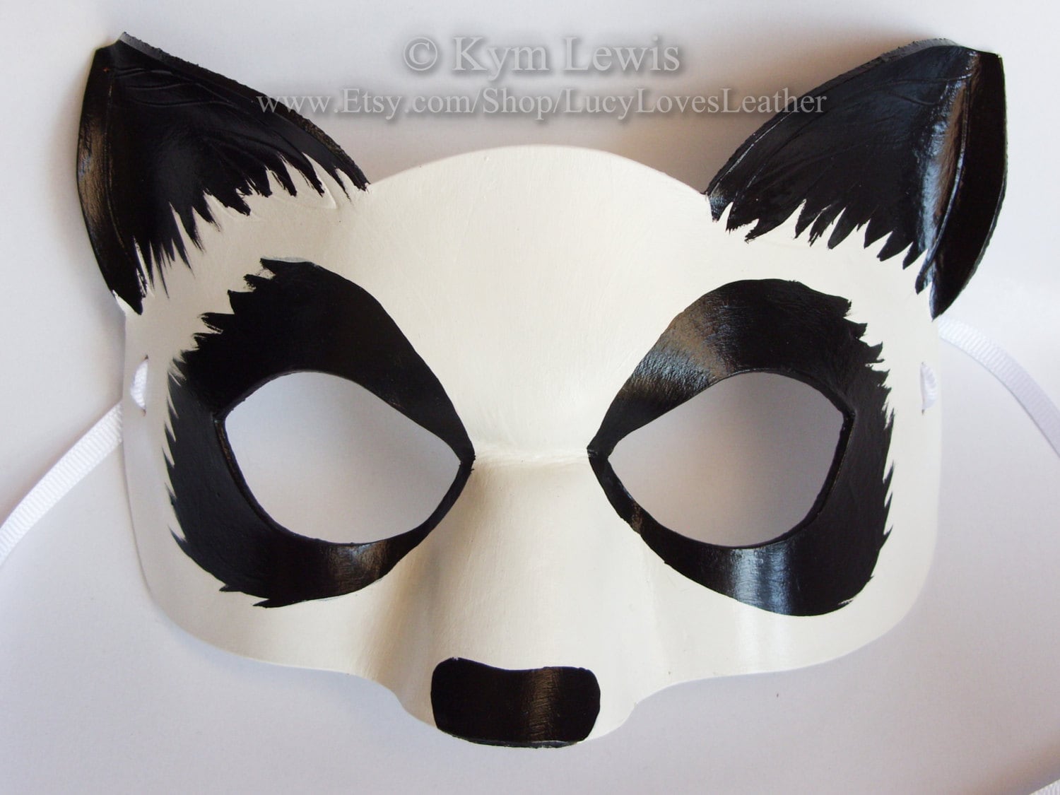 Panda Mask Animal Masquerade Made to Order Black and White
