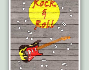 Rock and roll art | Etsy