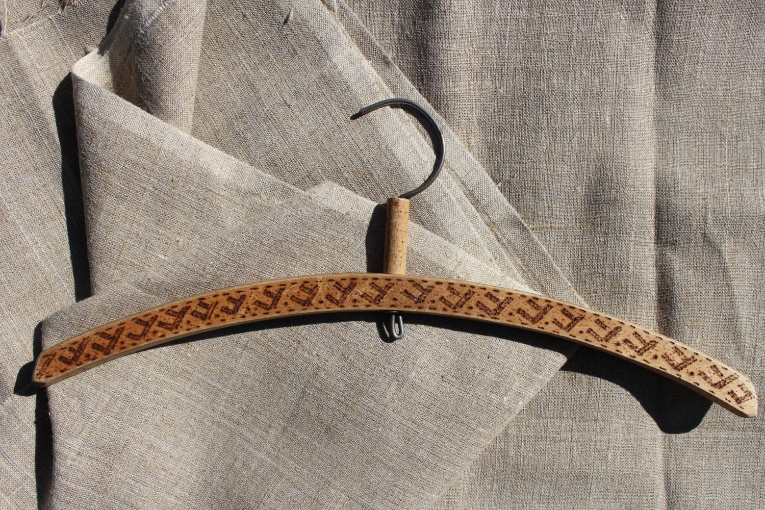 Soviet Vintage Wooden Cloth Hanger, Rustic Clothes Hanger, Made in USSR ...