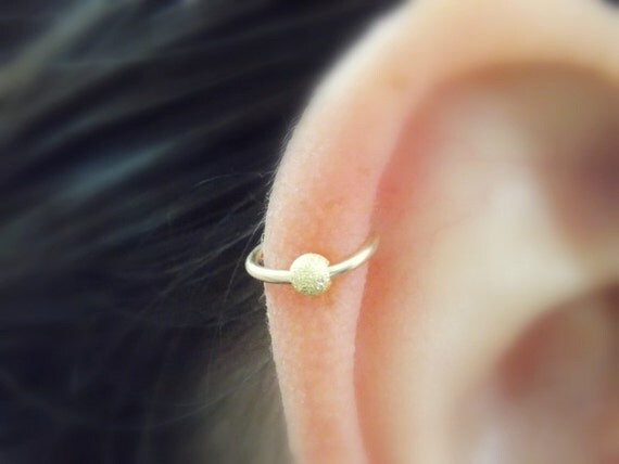 Cartilage earring gold filled stardust bead helix piercing