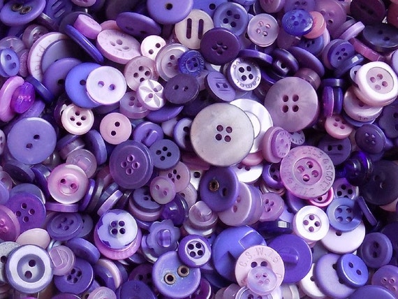 50 Purple Buttons Mixed Button Sizes Sewing Buttons