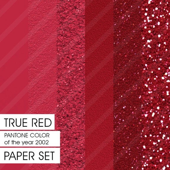 Items similar to Glitter Paper PANTONE 2002 True Red 6 different ...