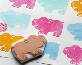 Hippo stamp | Etsy