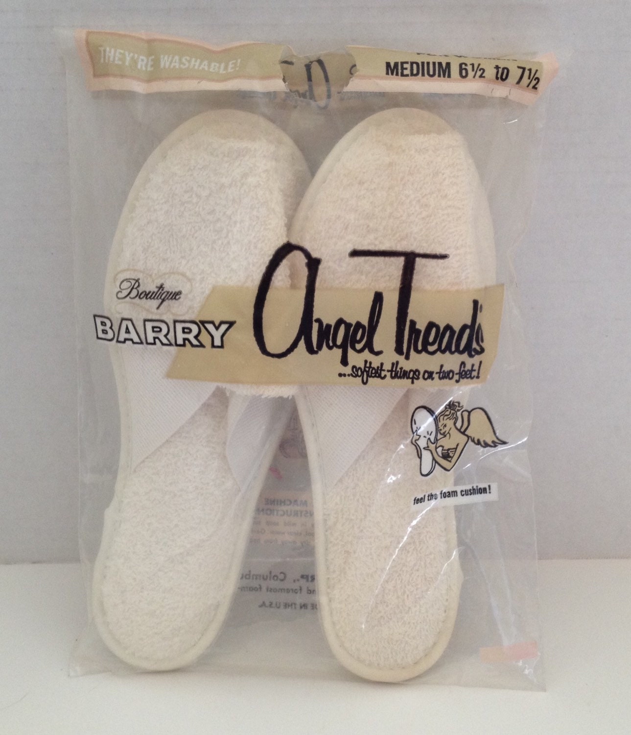 Angel Treads Slippers Size 6.5 7.5 Vintage in Original Snap