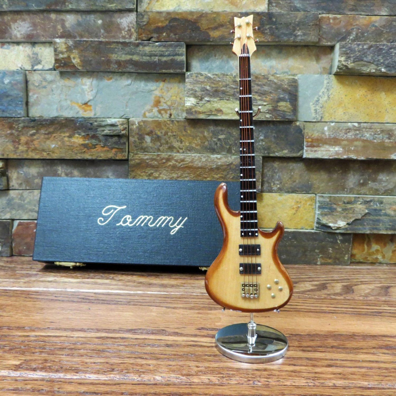 Miniature Bass Guitar Personalized Music gift CBG18NW