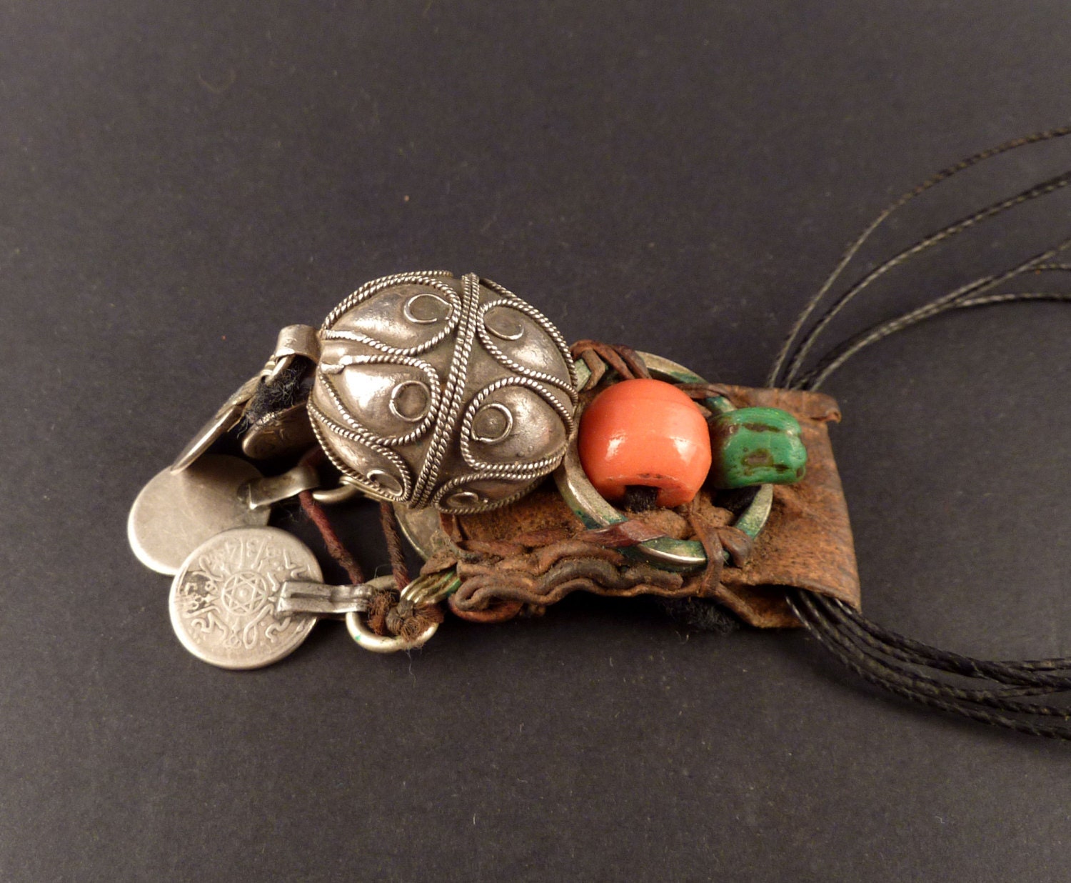 Old berber silver amulet pendant from Morocco, berber silver, ethnic ...