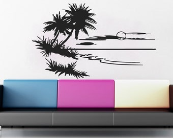 Sunset wall decal | Etsy