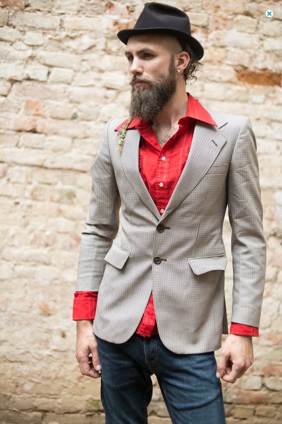 Wool Vintage Checked woven Jacket / Brown plaid jacket / Classic ...