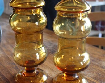 Amber jar with lid | Etsy