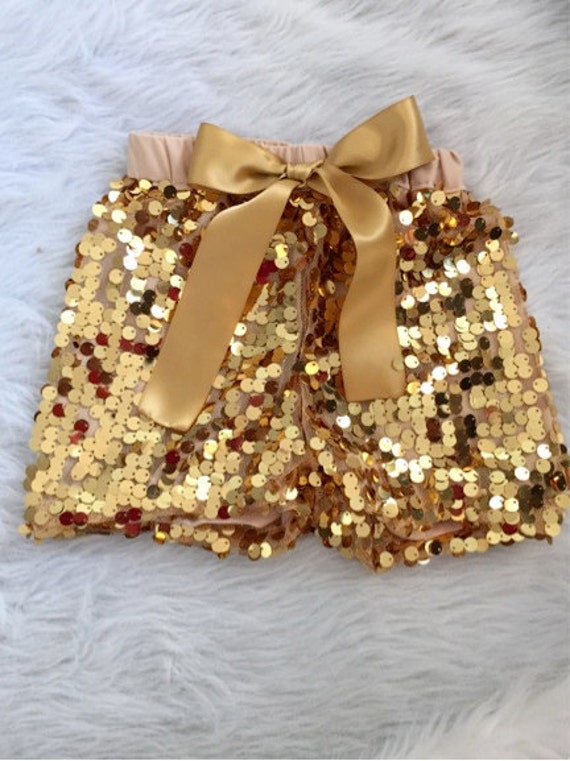 Items similar to Gold sequin shorts on Etsy