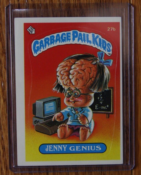 1985 Garbage Pail Kids Series 1 Sticker Jenny by VintageToyStore