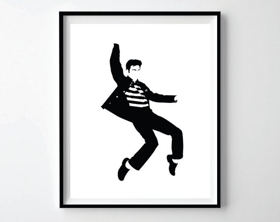 Elvis Presley Art Print Jailhouse Rock by bonmotprints on Etsy Elvis Presley Art Print Jailhouse Rock by bonmotprints on Etsy