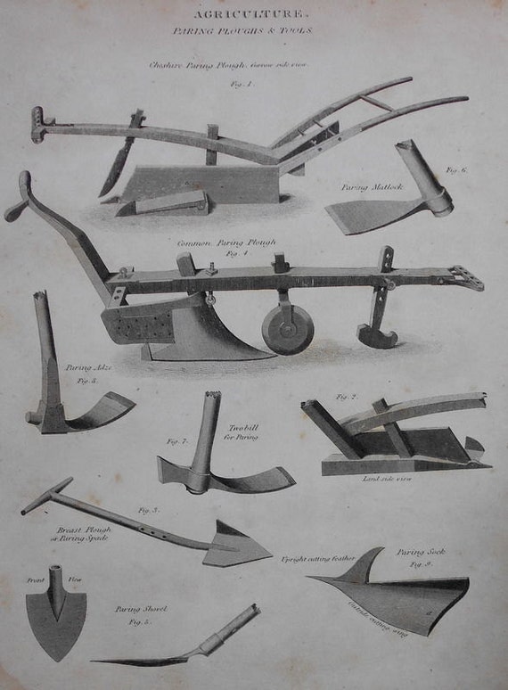 1820 Cheshire Paring Plow Plough Paring Sock Farming