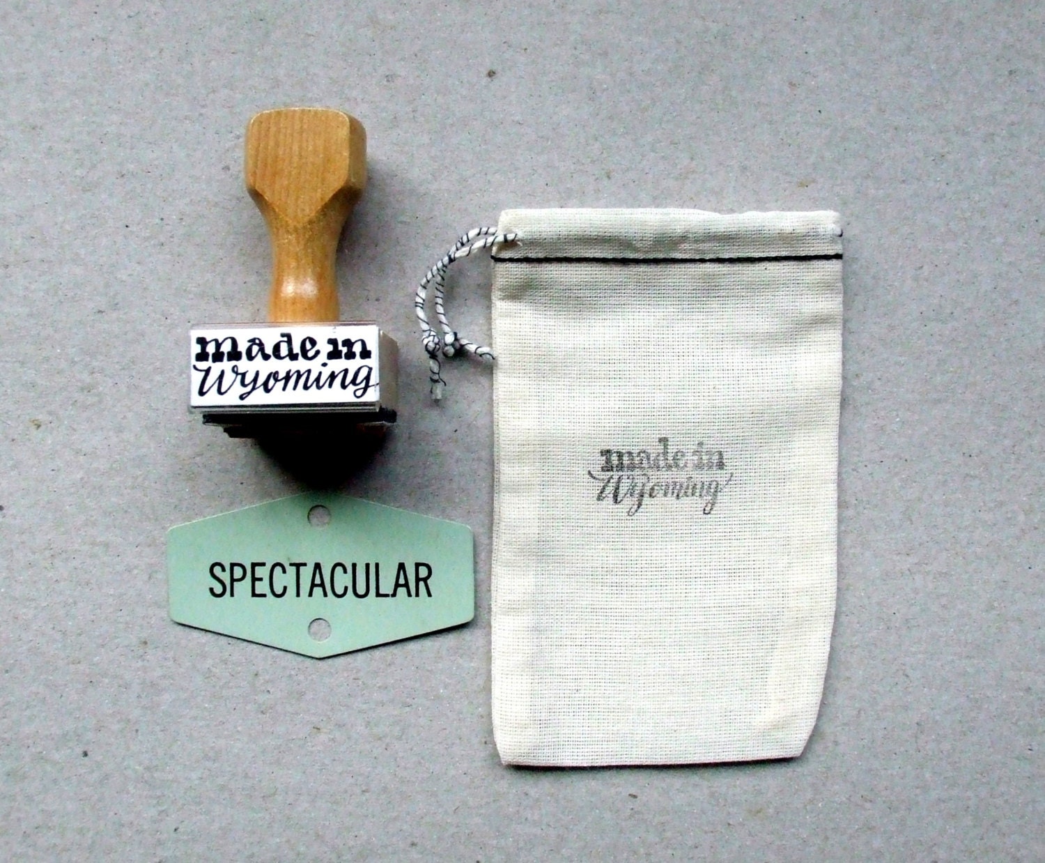 Made in Wyoming Rubber Stamp Hand Lettered Calligraphy