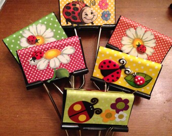Sunflower Binder Clips by ClipsByColl on Etsy