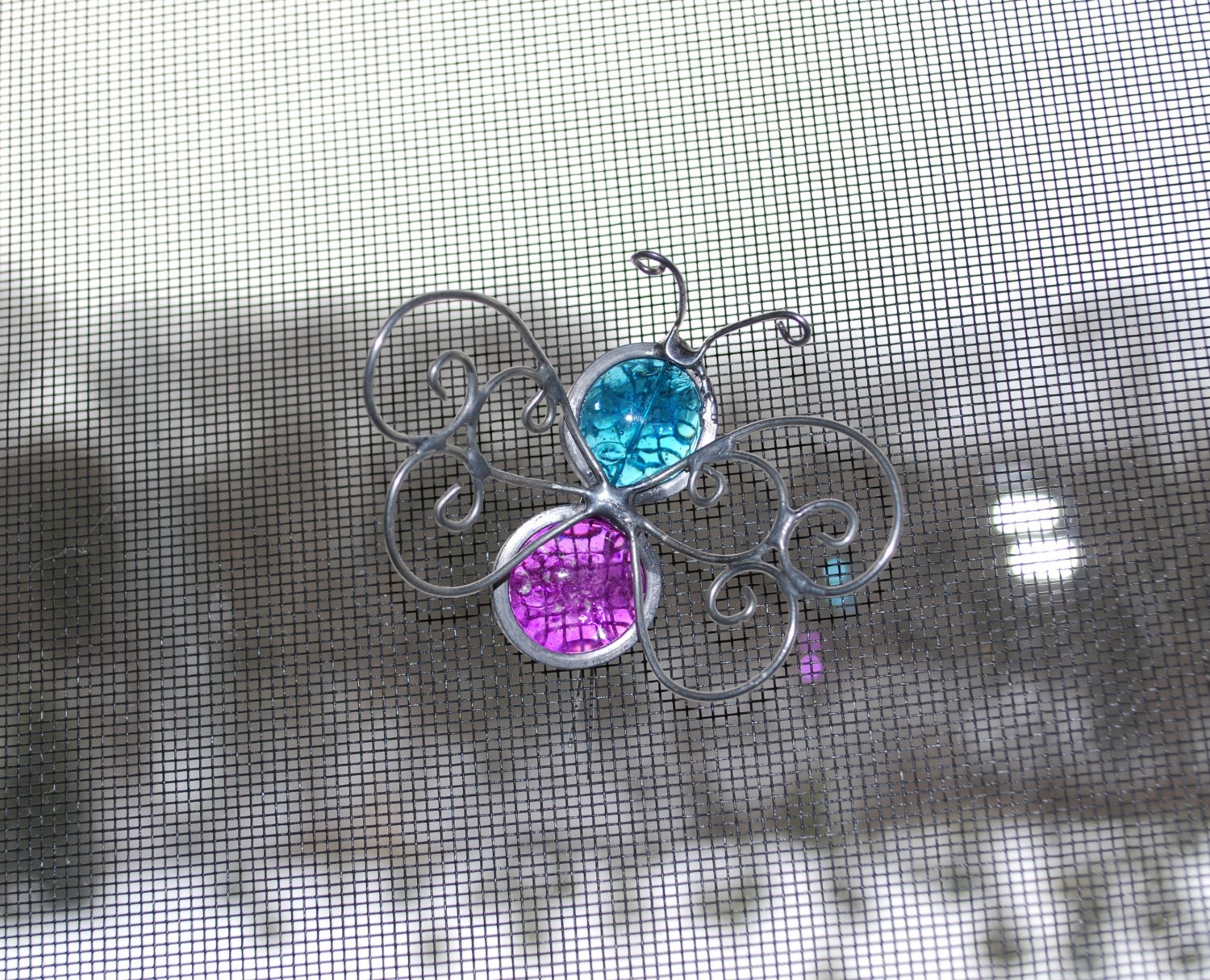 Stained glass Screen Bug Cube Cubicle Insect Butterfly