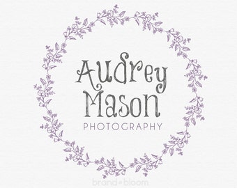 Floral Logo Design - Rustic Logo - Custom Logo - Logo Design ...
