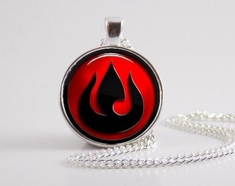 Avatar the Last Airbender Fire Nation Necklace Jewelry Glass Pendant