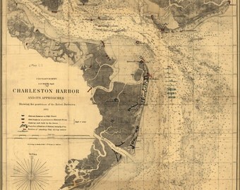 Fort sumter map | Etsy