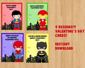 Popular items for superhero valentine on Etsy
