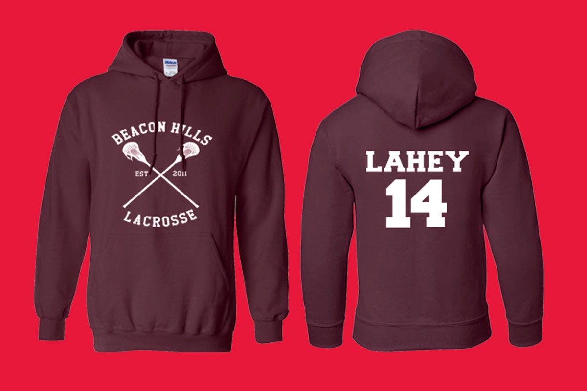 Isaac Lahey 14 Beacon Hills Lacrosse Team Maroon Hoodie By Mesusi