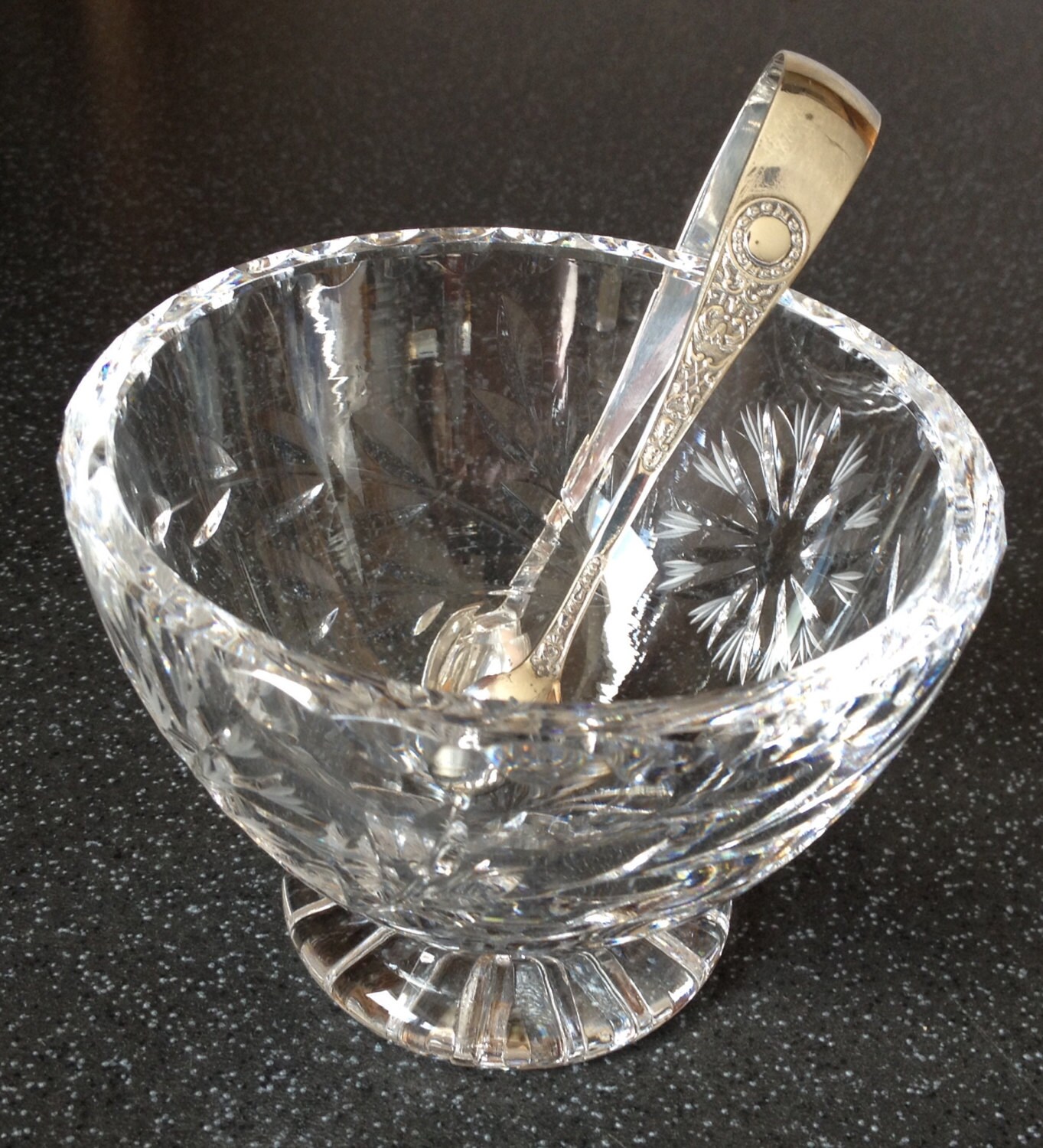 Beautiful Thick Lead Crystal Glass Sundae, Sugar, Bon-bon Dish. Very ...