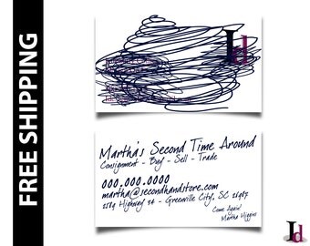 Second Hand or Consignment Shop Business Cards • FREE SHIPPING Full ...
