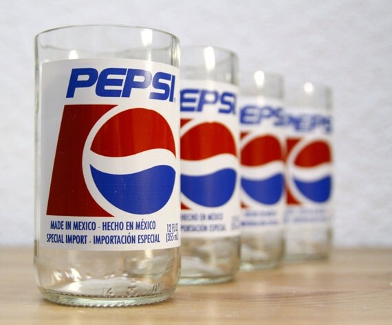 4 Pepsi Bottles Turned Into Glass Cups 12oz Bottles Are Now