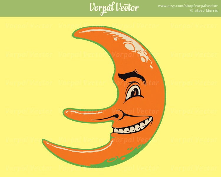 Halloween Moon Clip Art Grinning Clip Art Graphic Crescent