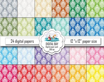 Damask background | Etsy