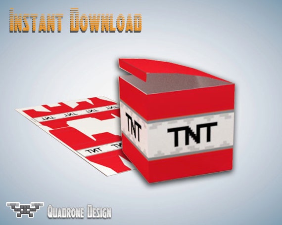 Minecraft Party Favor Box DIY TNT Video Game Box by QuaDroneDesign