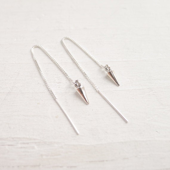 Silver Threader Earring Ear Threaders Thread Earrings in