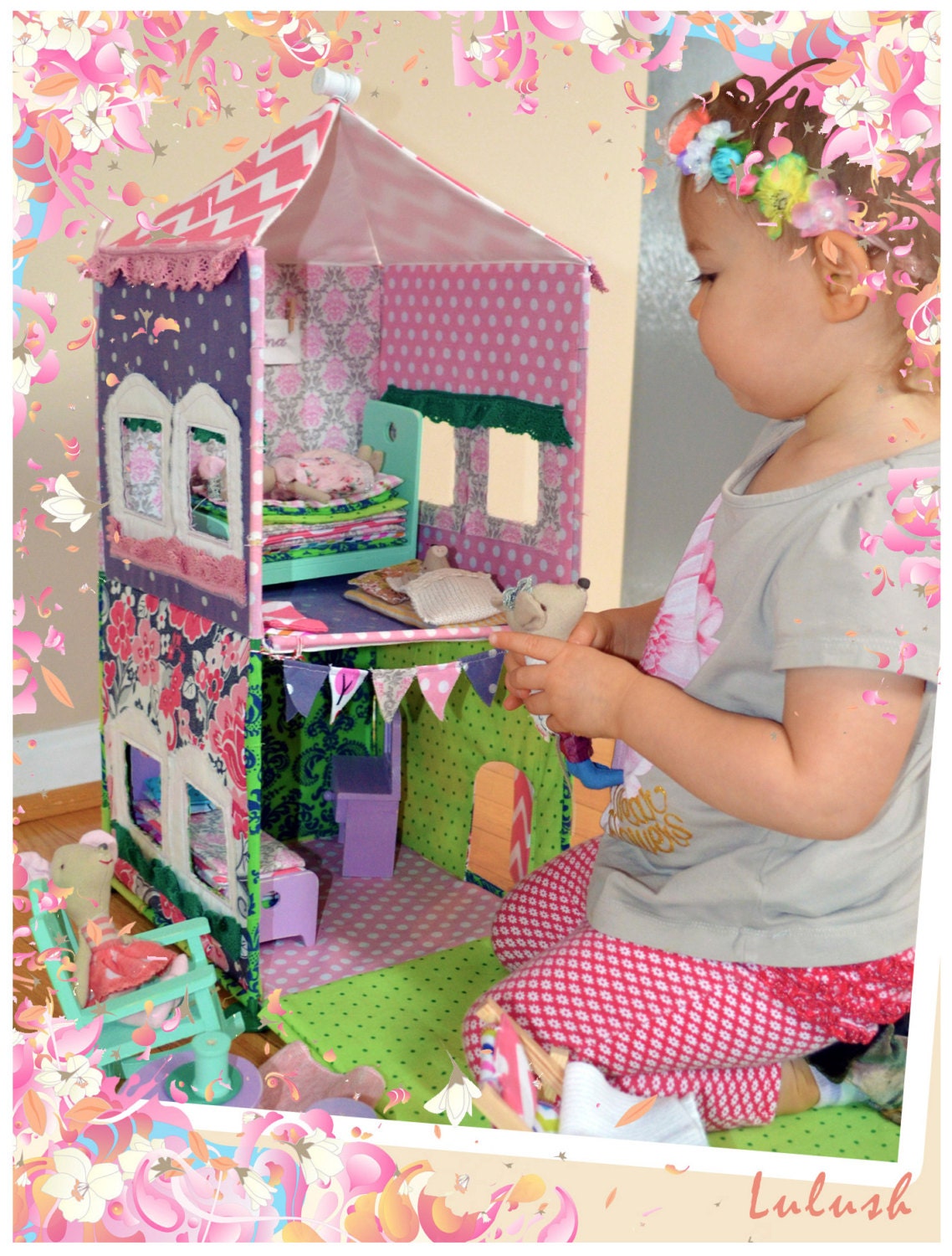 Two Story Fabric Dollhouse Pattern