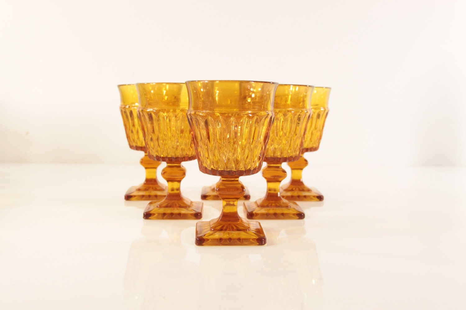 Vintage Set of 6 Amber Goblet Glasses – Haute Juice