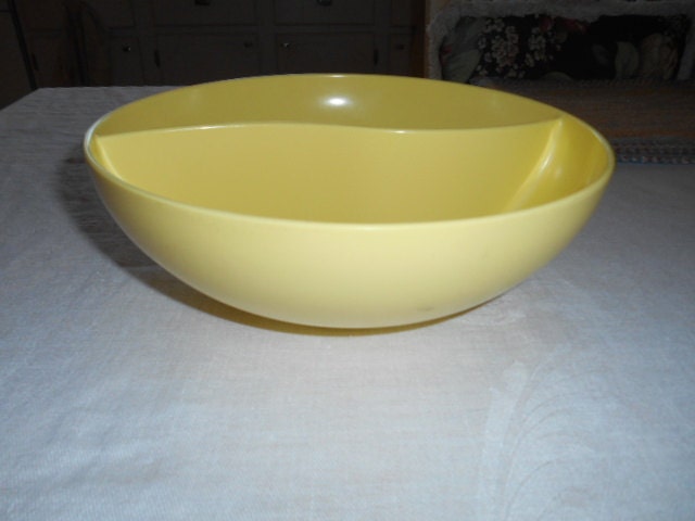 Vintage Melmac Dinnerware Stetson Large Lemon Yellow Divided Serving ...
