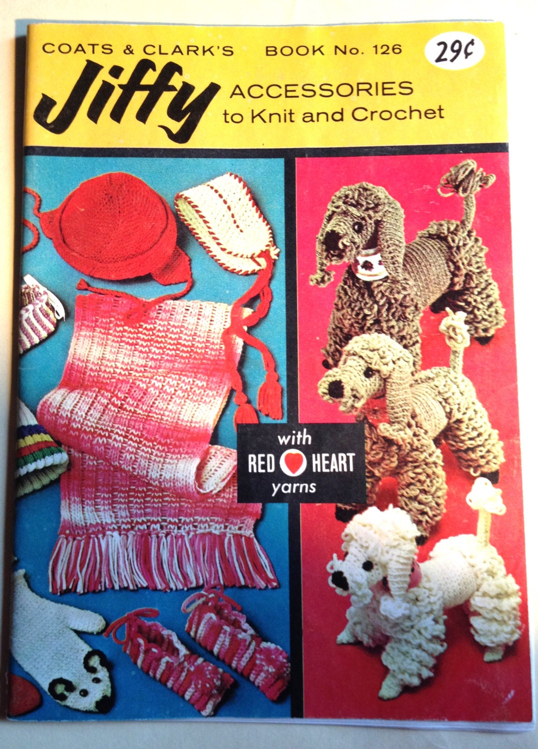 VINTAGE 1961-Knit and Crochet Accessories-Coats & Clark Book no.126 ...