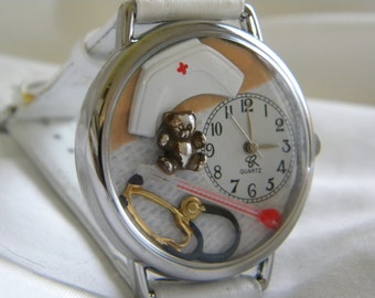 Phlebotomy Phlebotomists Watch with Syringe Tiny Vials and Tourniquet ...