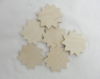 25 Traditional 2 inch star wood 2 x 1/2 chunky by CraftSupplyHouse
